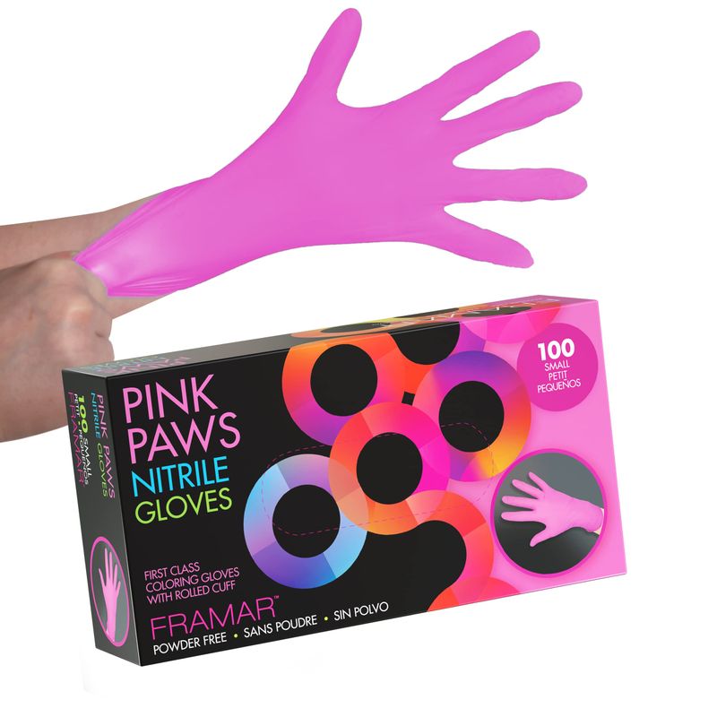 FRAMAR Pink Nitrile Gloves Small – Disposable Gloves Small, Non Latex ...