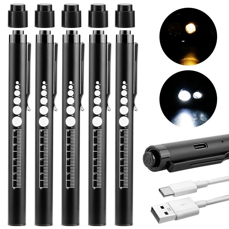 Rechargeable LED Flashlight Medical Pen Light Doctor Nurse w/ Pupil ...