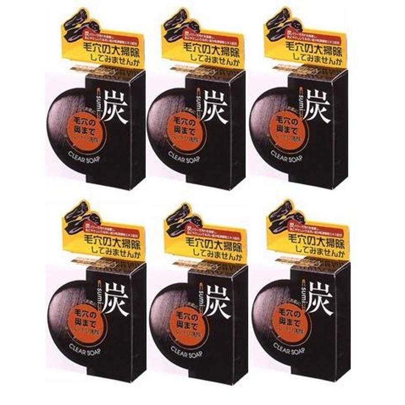 Yuze Charcoal Transparent Soap 3.5 oz (100 g) x 6 Set - Online ...