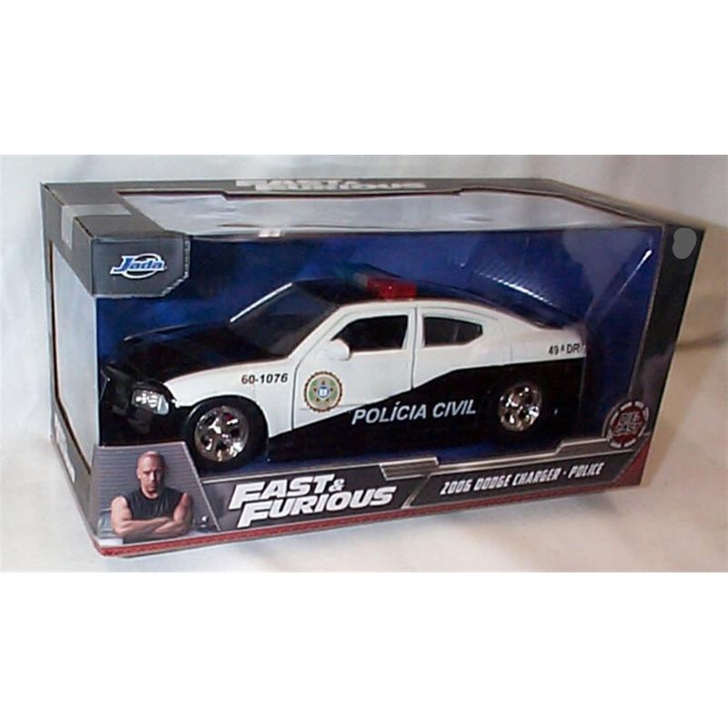 jada FAST & FURI0US Dodge Charger Police 2006 White/Black Car 1:24 ...