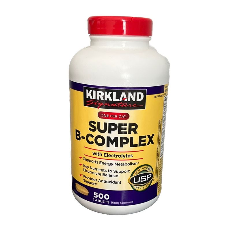 Kirkland Signature Super B-Complex With Electrolytes Vitamins 500 Count ...