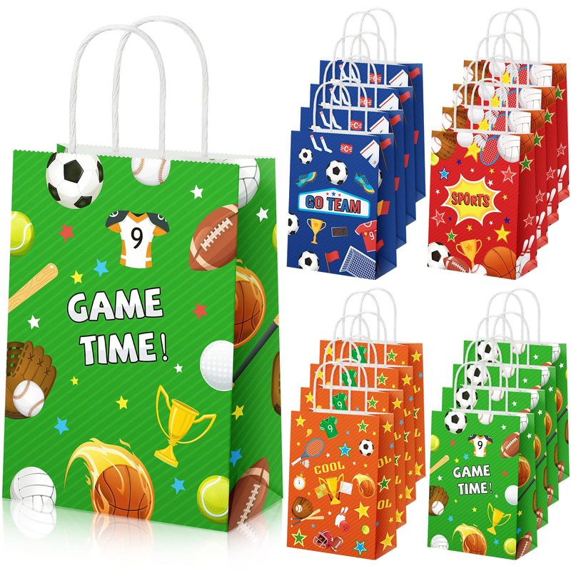 Funrous 16 Pieces Sport Party Favors Sports Themed Gift Bags for Kids ...