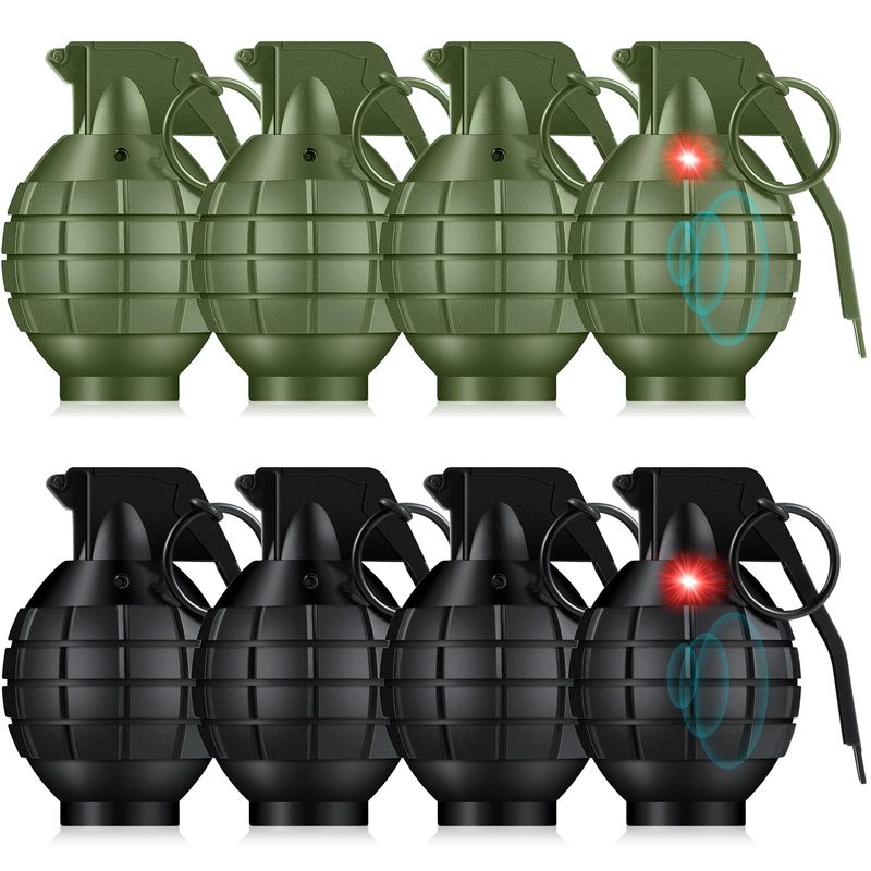 Sratte 8 Pcs Plastic Toy Hand Grenades Fake Grenade with Realistic ...