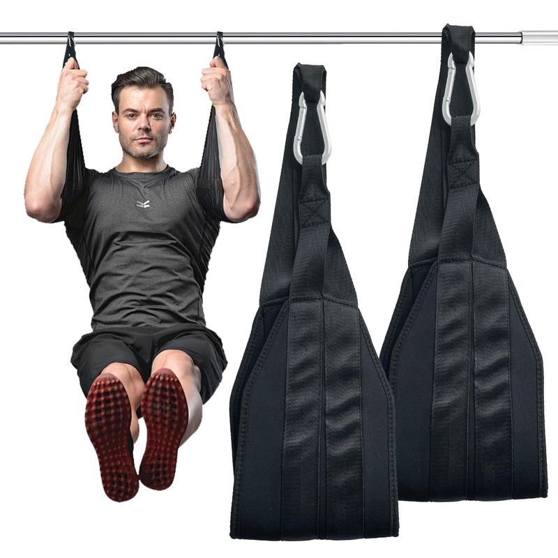 SUGOOE Hanging Ab Straps for Core Strength and Abdominal Training with ...