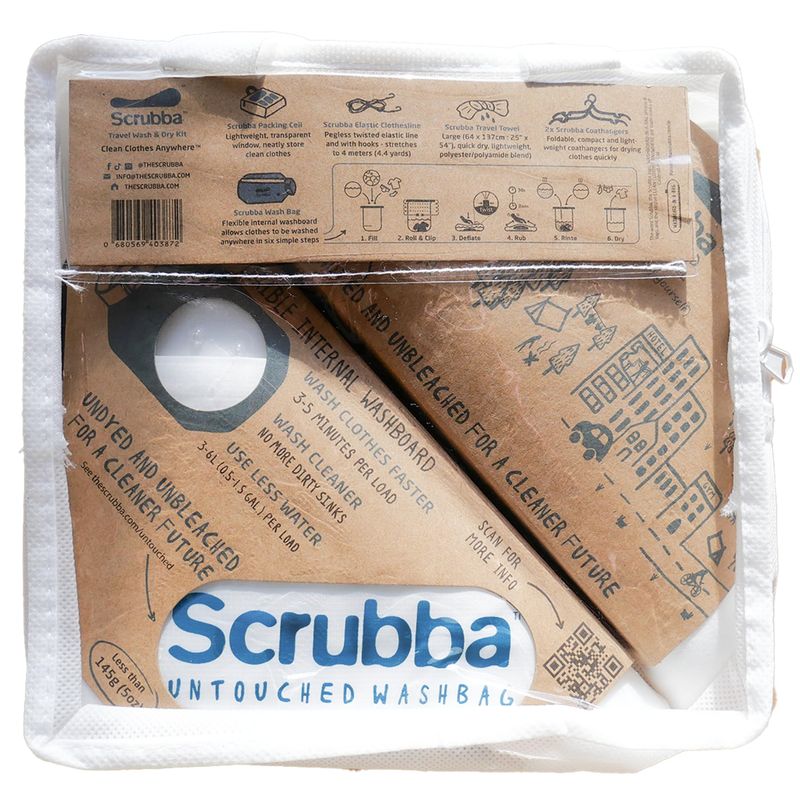 Scrubba Portable Wash Bag Untouched Kit (5 Pieces) – White Undyed ...