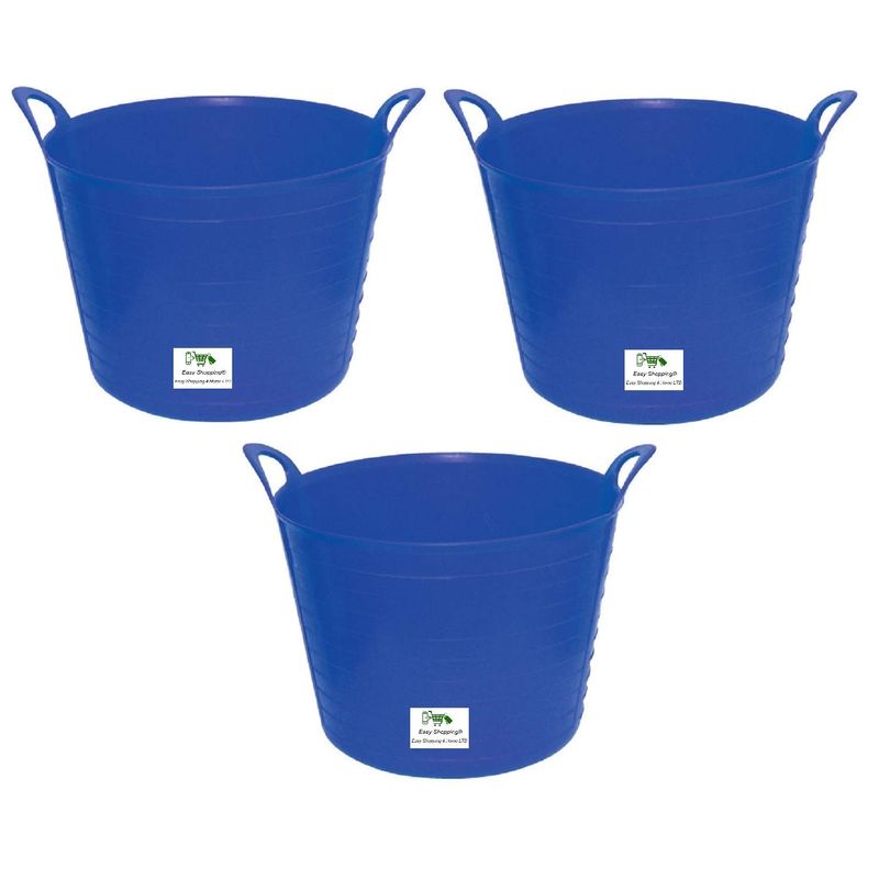 Easy Shopping 3 x 26 Litre Flexi Tub Garden Home Flexible Colour Rubber ...