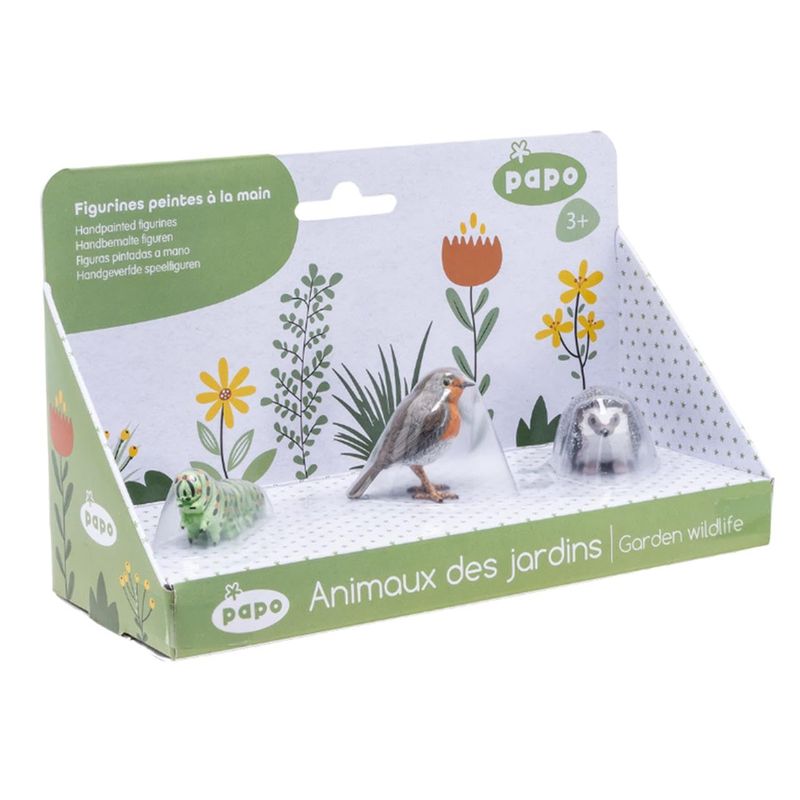 PAPO Set of 3 figures - Garden animals - The caterpillar, the hedgehog ...