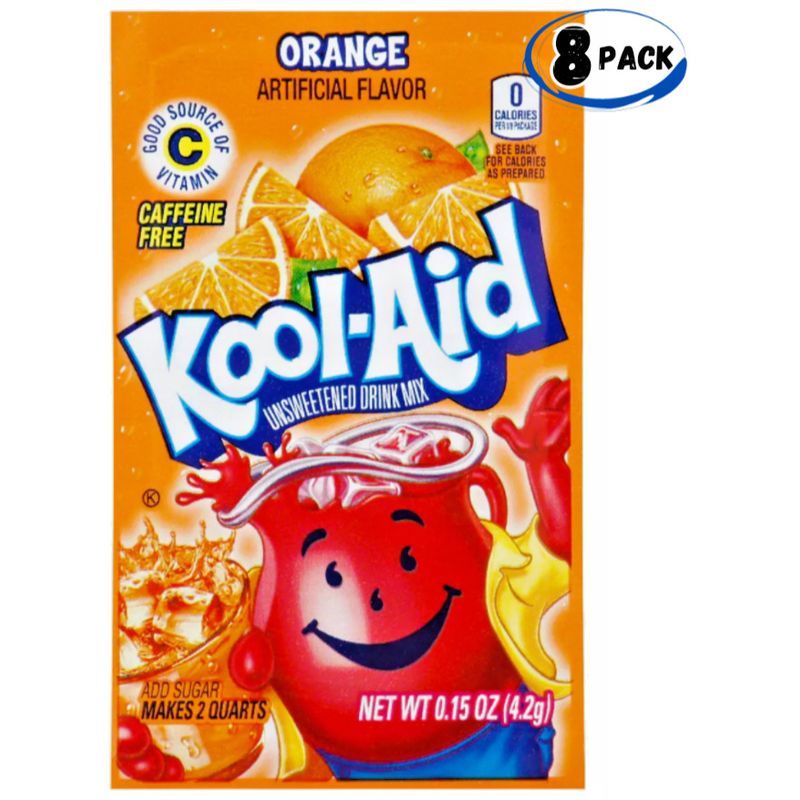 Kool-Aid Orange Unsweetened Soft Drink Mix - .15 oz (8 pack) - Online ...