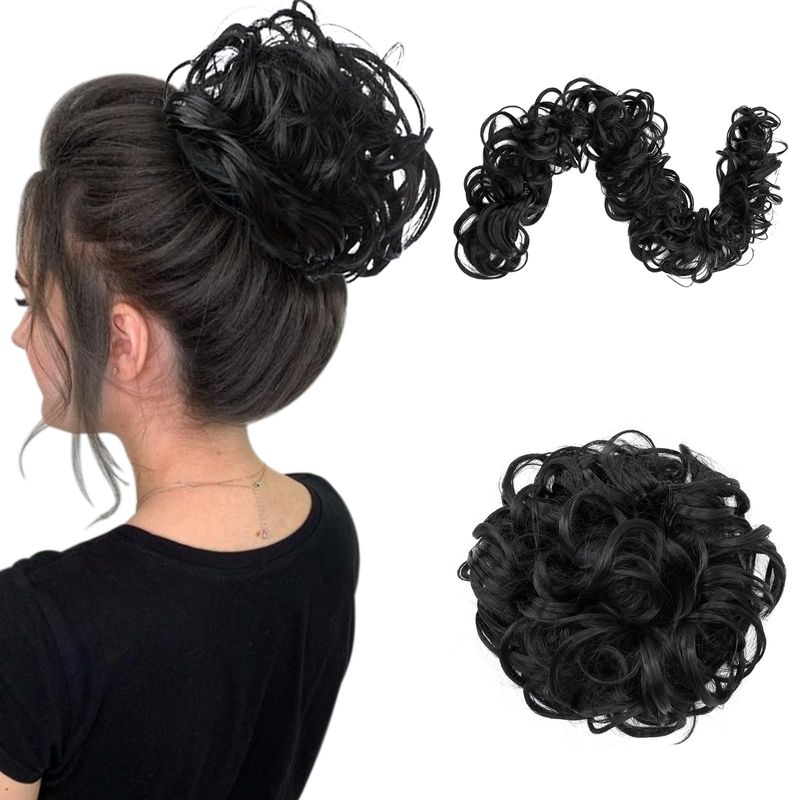 Benehair Messy Bun Hair Piece Juva Bun Hair Scrunchie Fluffy Curly ...