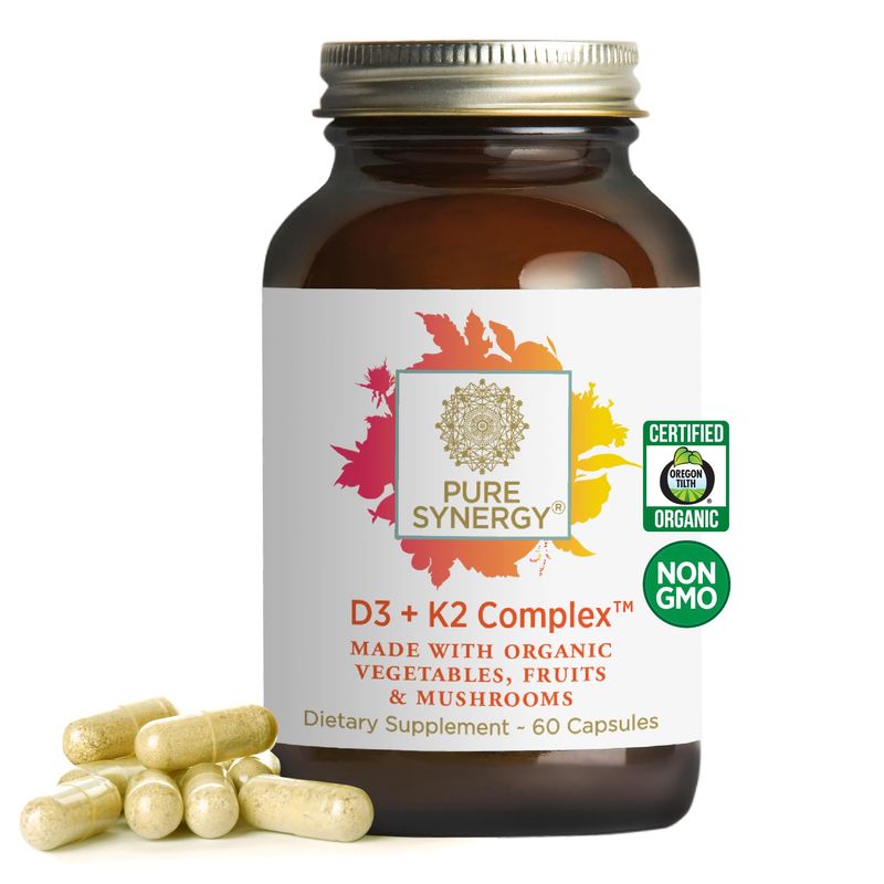 PURE SYNERGY D3 + K2 Complex | Vegan Vitamin D3 K2 Complex | Organic ...