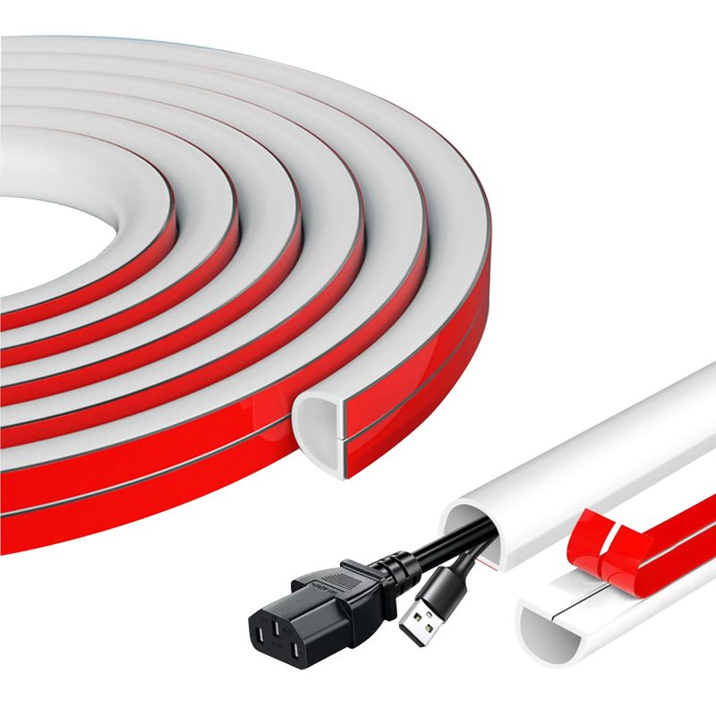 Flexible Cable Trunking,1/2/3m Half Round Cable Cover White Cable ...