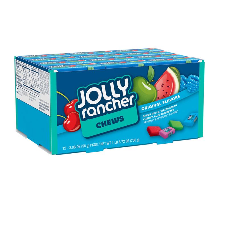 JOLLY RANCHER Chews Assorted Fruit Flavored Candy Box, 2.06 oz (12 ...