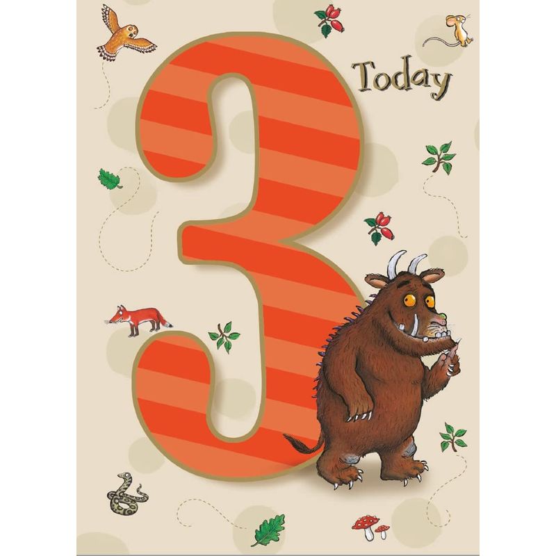 Gruffalo 3rd Birthday Card, Childrens Birthday Card For 3rd Birthday ...