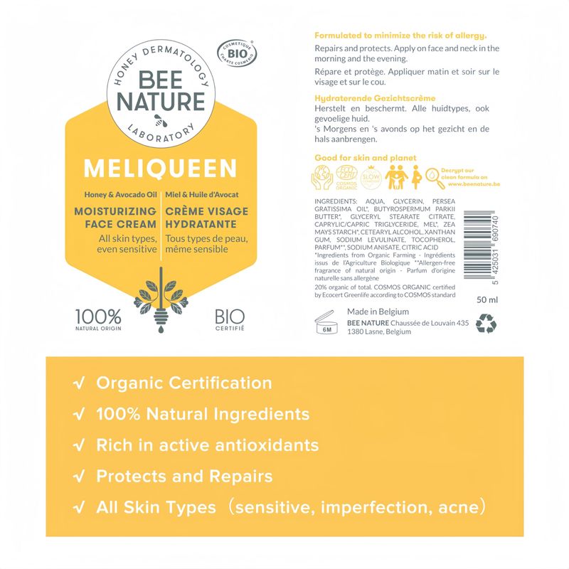 Bee Nature - Face Cream - Organic Honey - Moisturizer and Relieves Rash ...