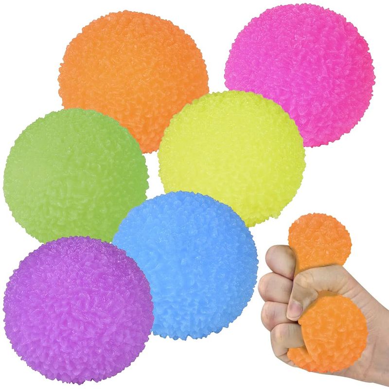ArtCreativity Stretchy Crystal Gummi Stress Balls, Set of 6, Stress ...