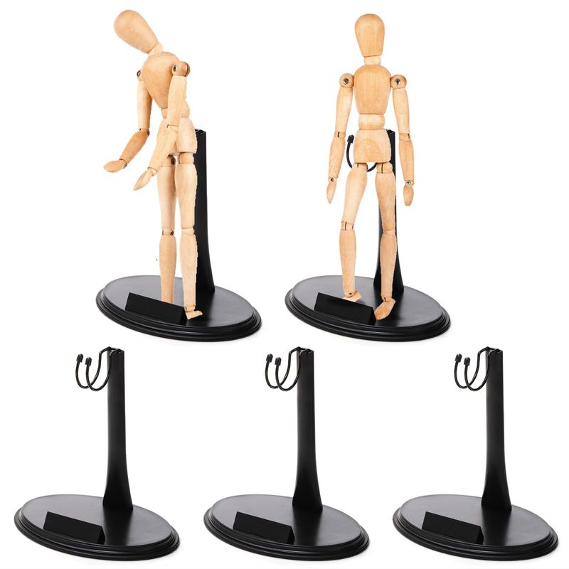 Cedilis 5 Pack Action Figure Stands, Black Doll Holder Stand, 1/6 Scale ...