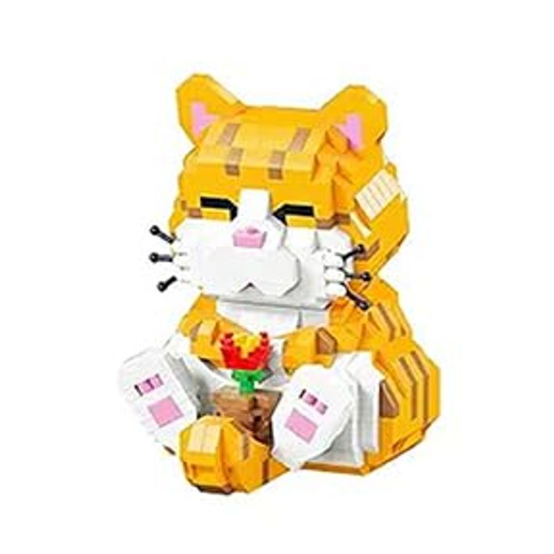 FAFAFA Toys Pet Cute Orange Cat Building Sets, Micro Building Blocks ...