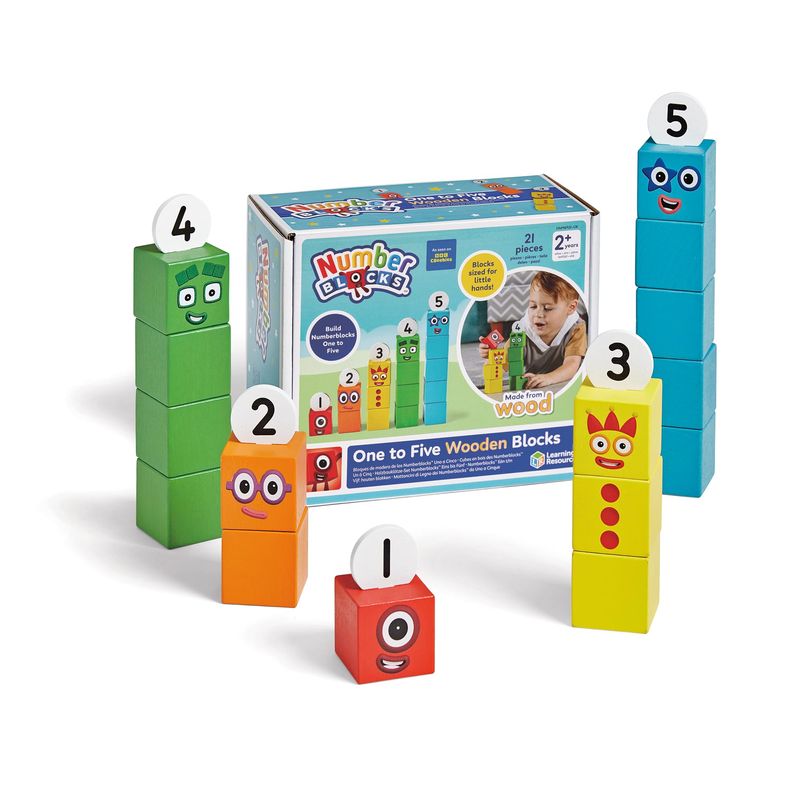 Learning Resources Numberblocks Wooden Blocks, 15 Multicoloured Blocks ...