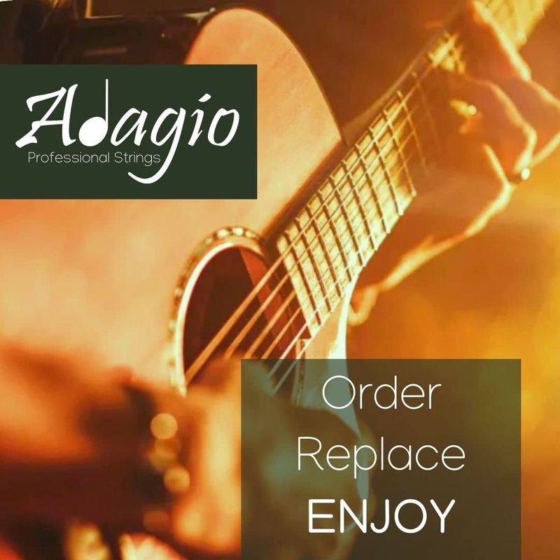 Adagio Pro Light Acoustic Guitar Strings Full Set/Pack - Gauge 11-50 ...