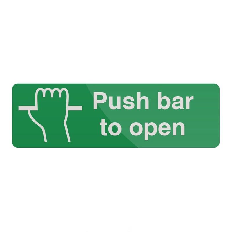 Push Bar To Open Self Adhesive Sign 300 x 100 mm Health Safety Signage ...