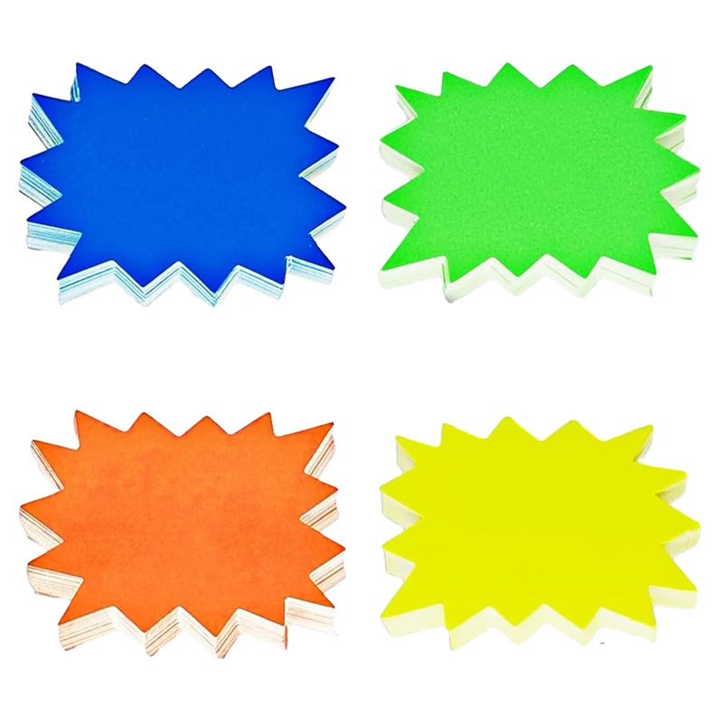 200 Pieces Starburst Signs Fluorescent Signs, Neon Card Starburst Signs ...