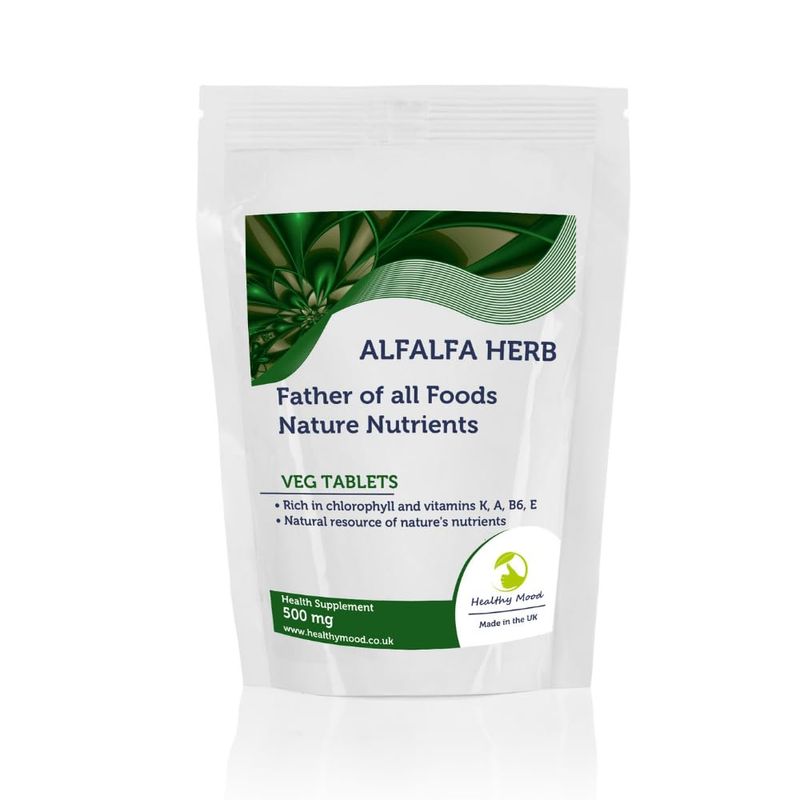 Alfalfa 500mg 30 Tablets – Plant-Based Supplement for Detox, Digestion ...
