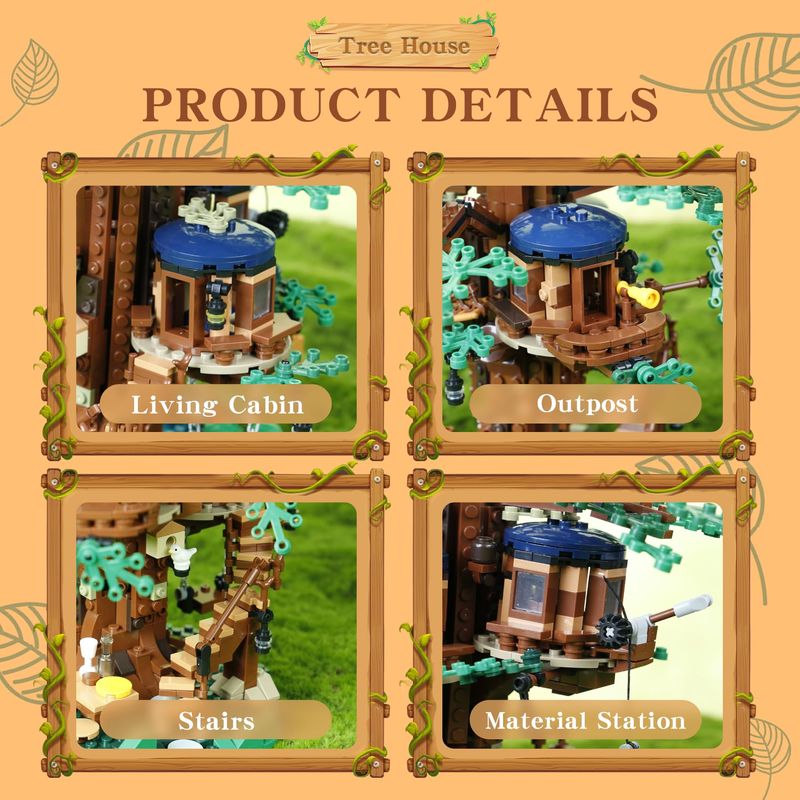Bibilock 1027 PCS Tree House Building Sets(Compatible with Lego ...
