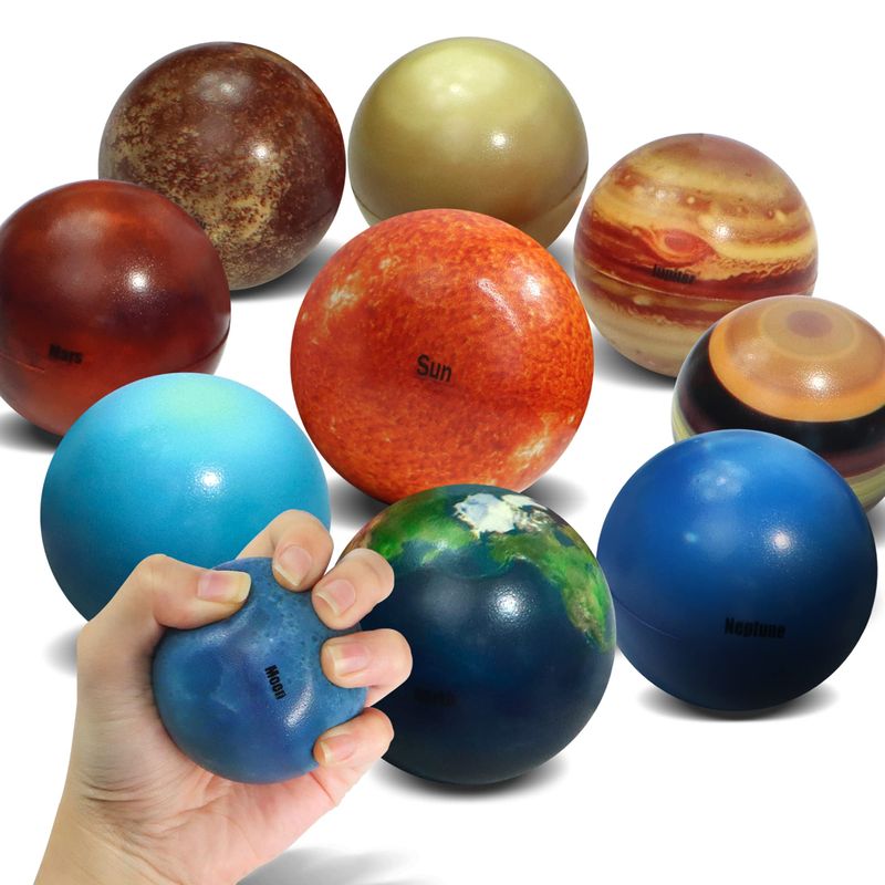 Novelty Place Solar System Stress Balls - 10 Pcs Anti-Stress Planetary ...