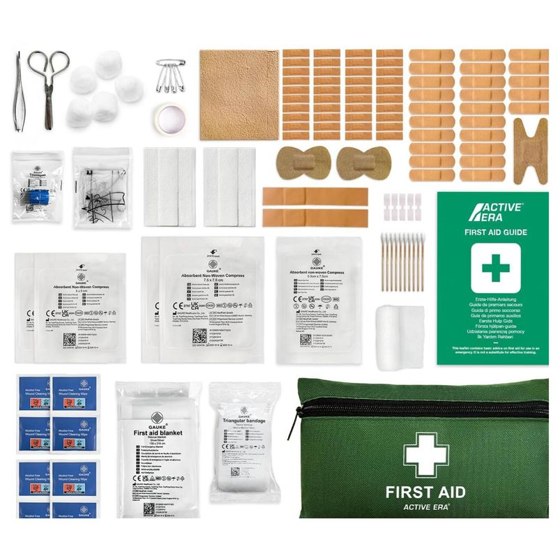 120 Piece Premium First Aid Kit Bag - Includes Bandages and Dressings ...