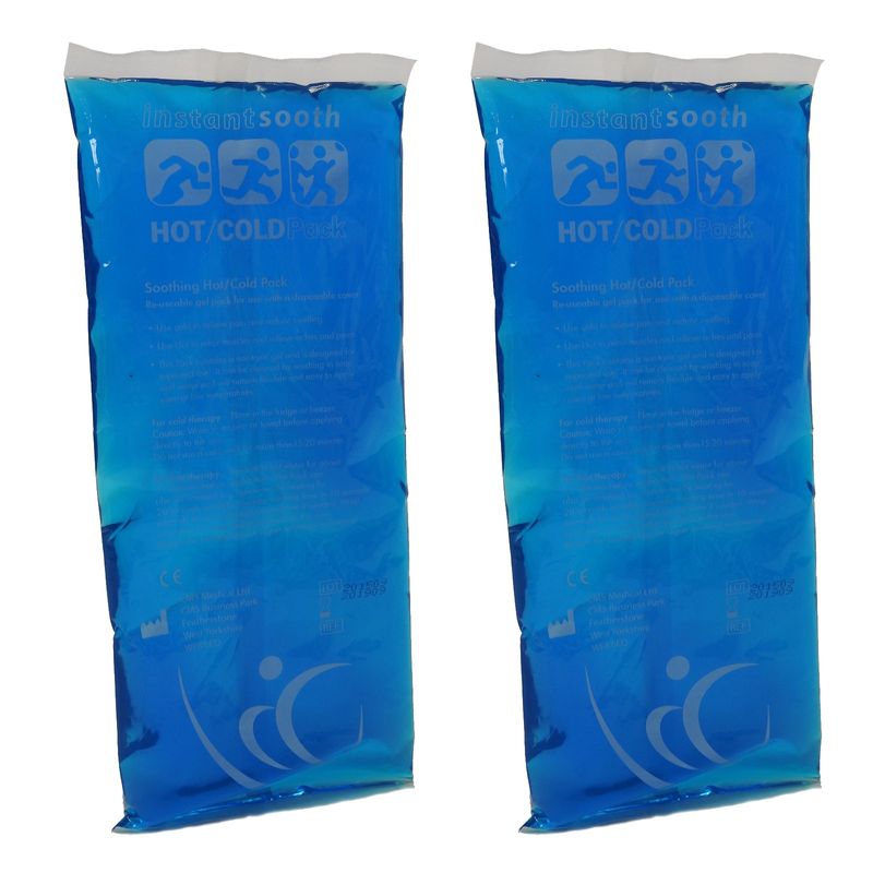 Twin Pack of Rectangular Reusable Pain Relief Premium Hot Heat/Cold Ice ...