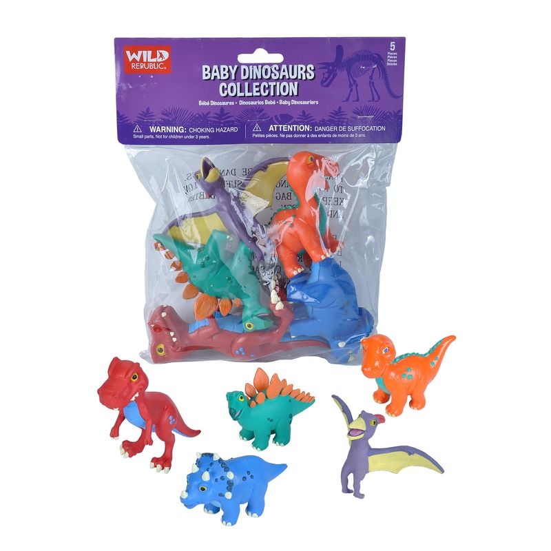 Wild Republic Baby Dino Polybag, T-Rex, Stegosaurus, Brachiosaurus ...