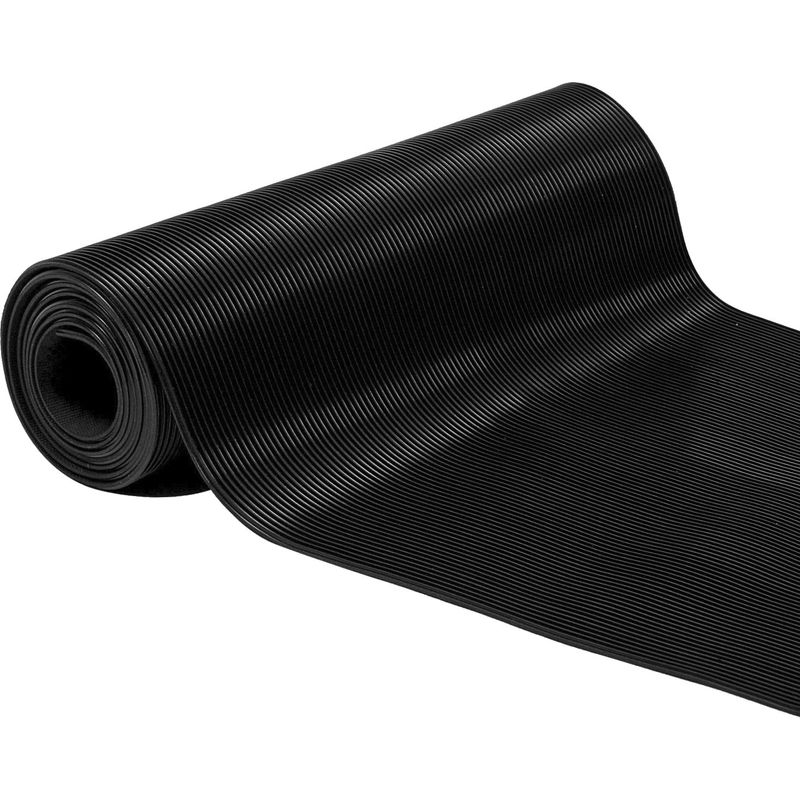 Herco 2' x 8' All Purpose 1/8" Corrugated Rubber Mat - Black - Online Marketplace - EveryMarket