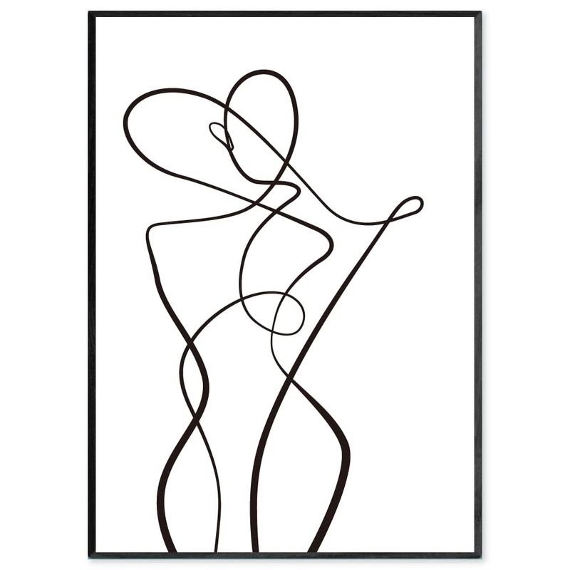 SQIP (Skip) Poster Art Poster Female Line Art Line Drawing Black and ...