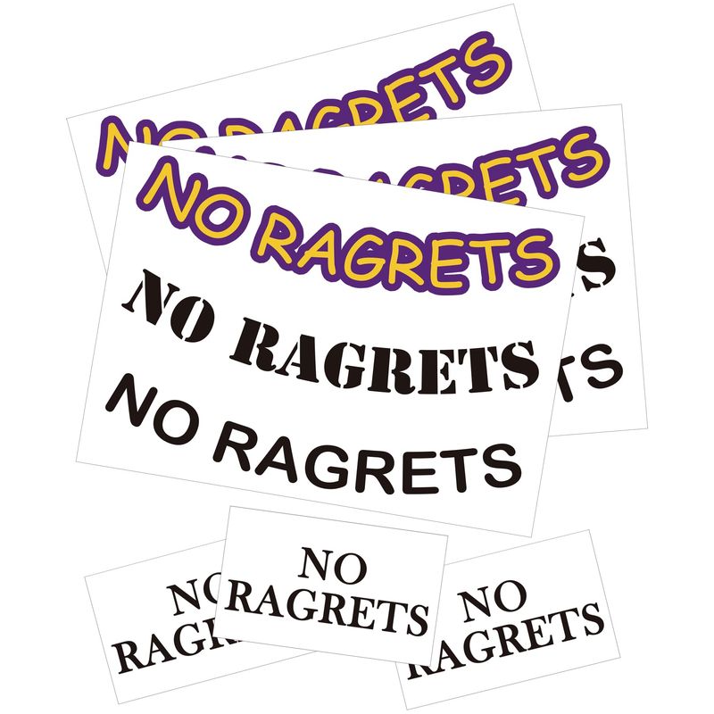 No Ragrets Tattoos, 3-Sheet Large No Ragrets Temporary Tattoos And 3 ...