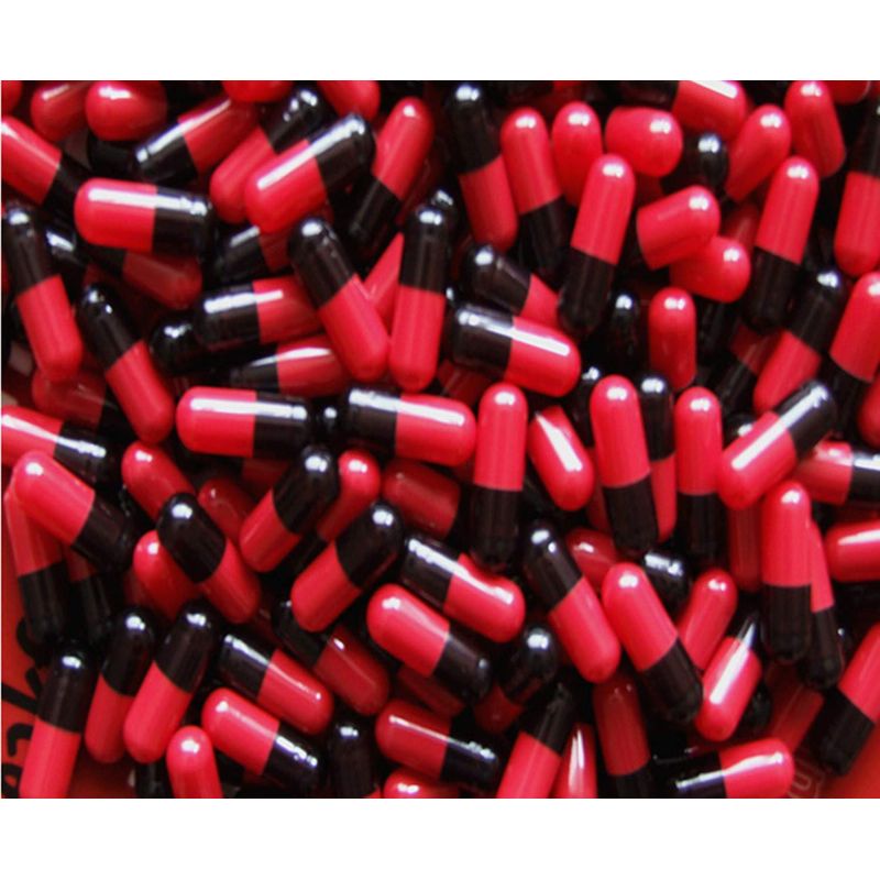 DR T & T 1000 Empty Gelatine Capsules Red/Black Size 000 Capsule ...