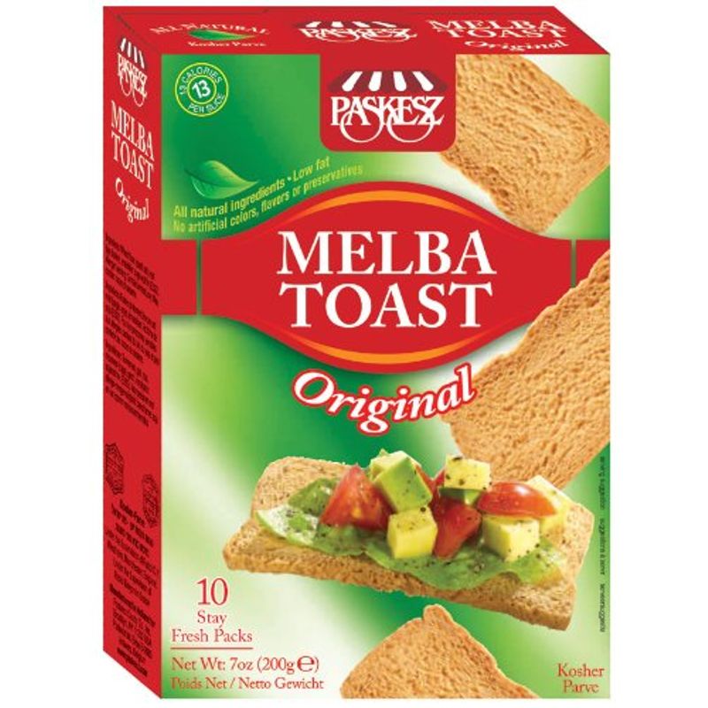 Paskesz Melba Toast, Melba Toast Original, 7-Ounce Package (Pack of 7 ...