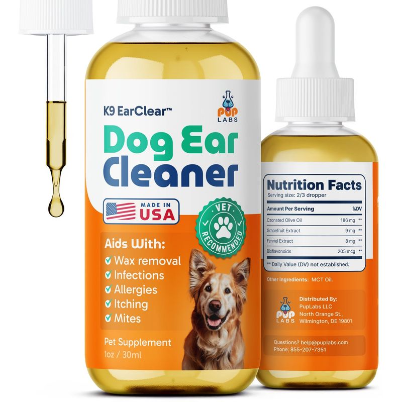 Ear Clear, Natural Dog Ear Cleaner and Infection Treatment for Dogs ...