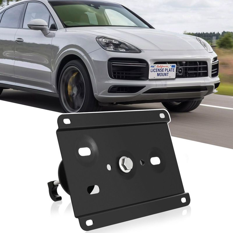 Front License Plate Bracket No Drill Car Front Bumper Tow Hook Mount ...