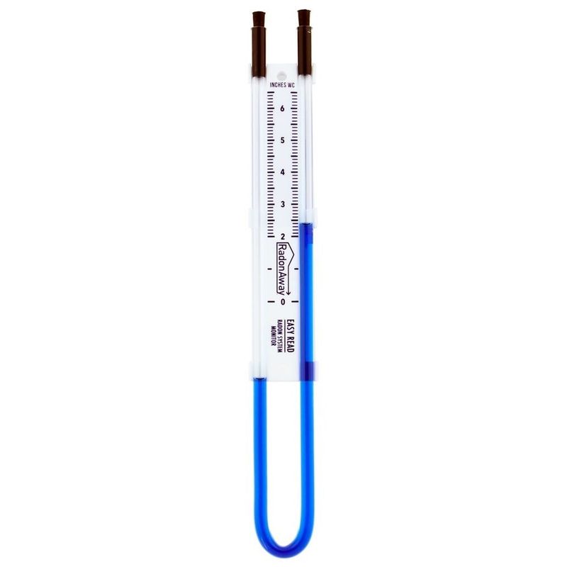 6.5" Radon System Monitor Easy-To-Read U-Tube Manometer W/ Tubing ...