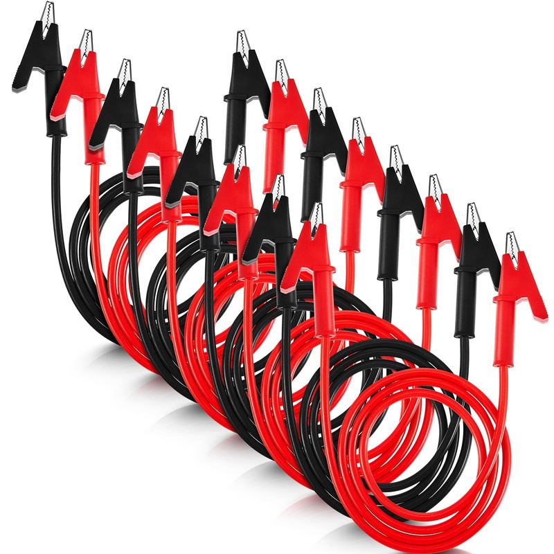Dunzy 8 Pcs 14 Gauge Jumper Wires Alligator Clips to Alligator Clip ...