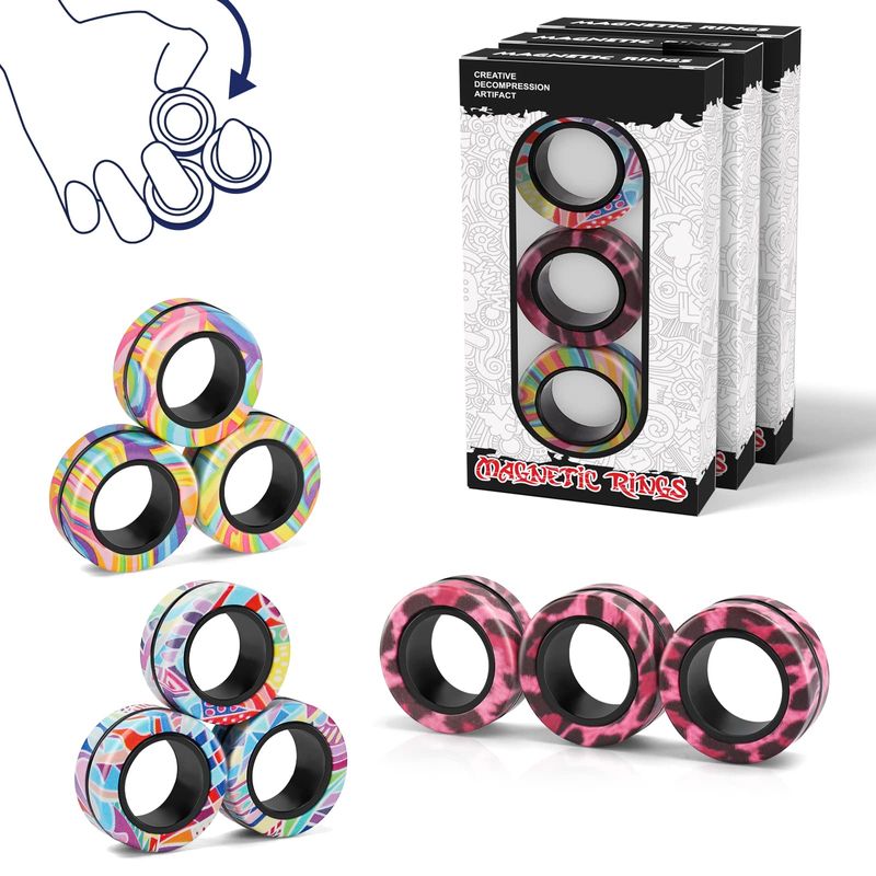 Magnetic Rings Fidget Toy Set, Idea ADHD Fidget Toys, Adult Fidget ...