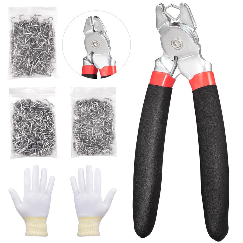 Spurtar Angled Hog Ring Pliers Kit with 360pcs 3/4