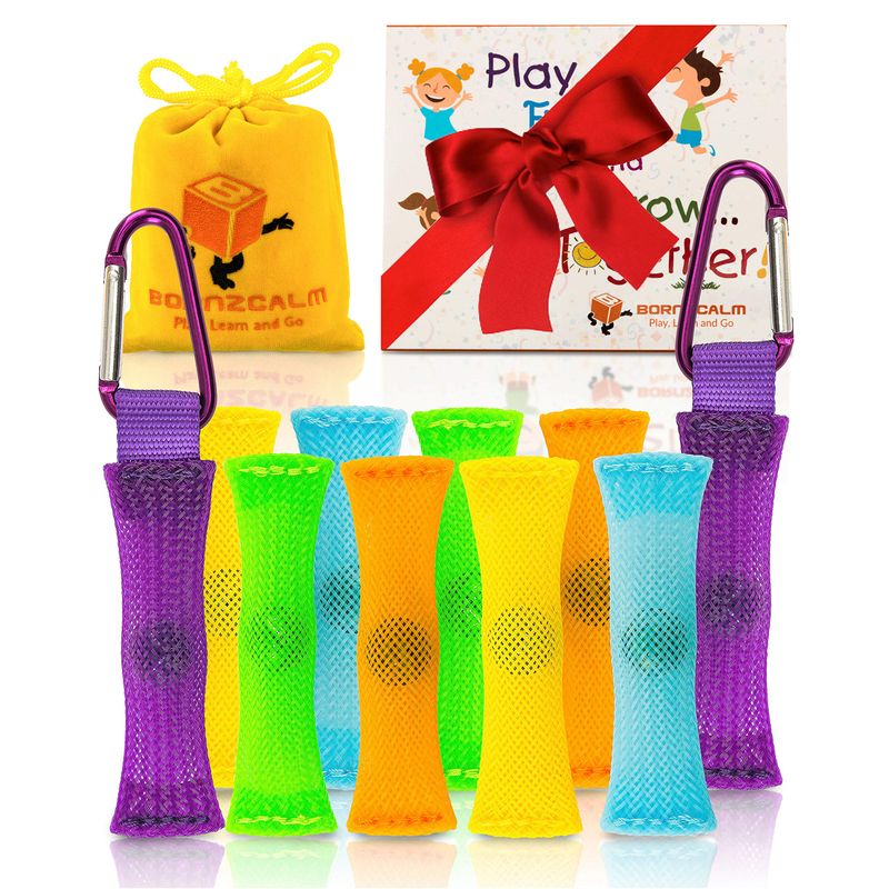 Mesh and Marble Fidget Toy Set - 10 Pcs Marble Fidgets for Kids ...