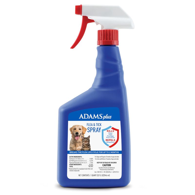 Adams Plus Flea & Tick Spray | Kills Adult Fleas, Flea Eggs, Flea ...