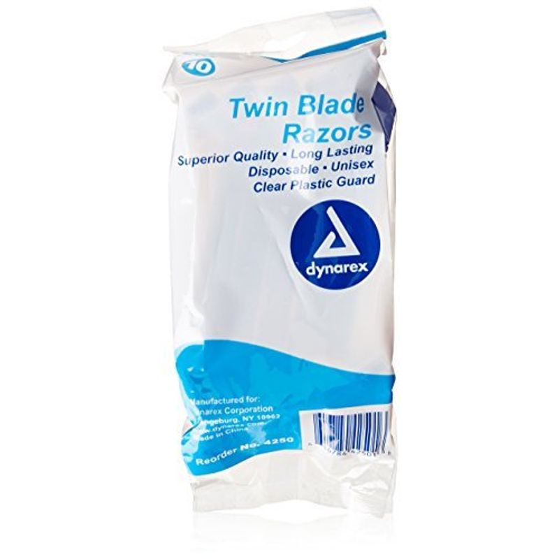 Dynarex DynaCare Twin Blade Razors, Disposable Unisex Razor with Two ...