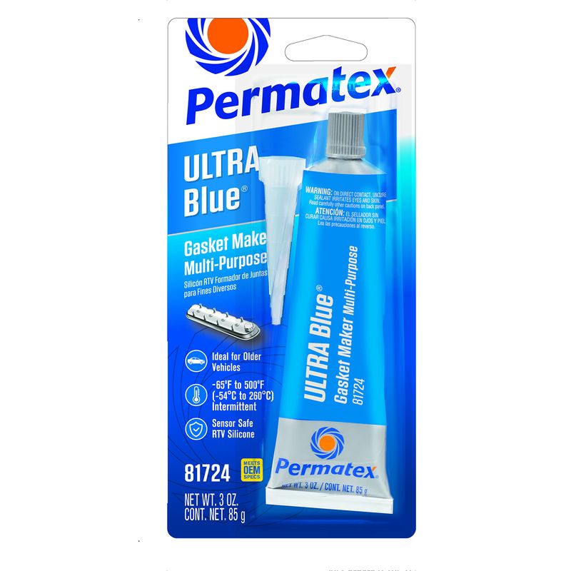 Permatex 81724 Sensor-Safe Ultra Blue RTV Silicone Gasket Maker, 3 oz ...