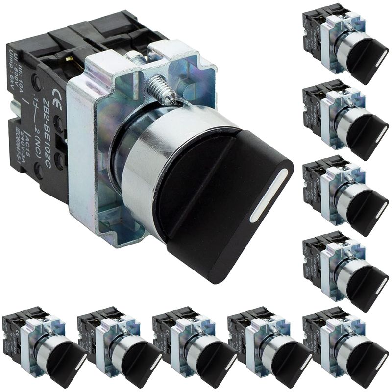 SHOPCORP Rotary Switch - 2-Position Selector Switch Maintained - 22mm ...