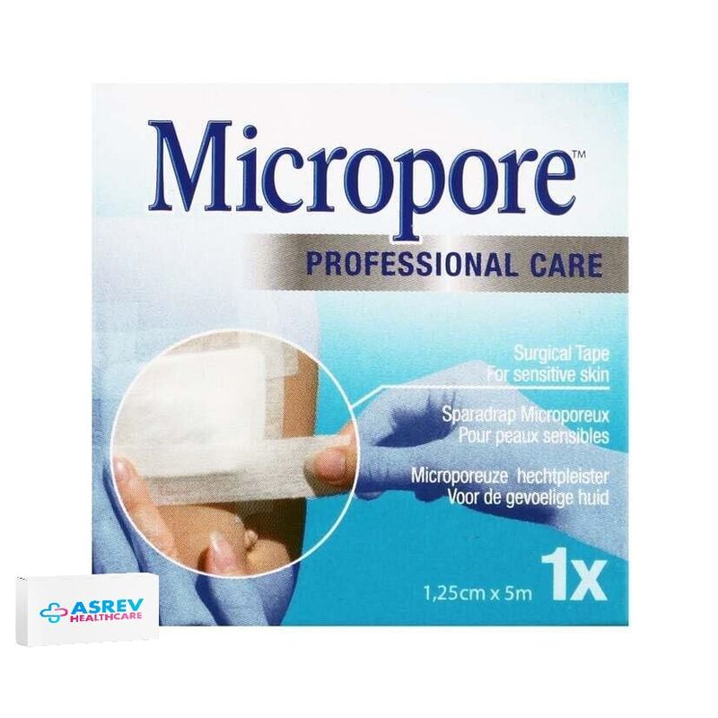 Micropore Professional Care Surgical Tape for Sensative Skin - 1.25cm x ...