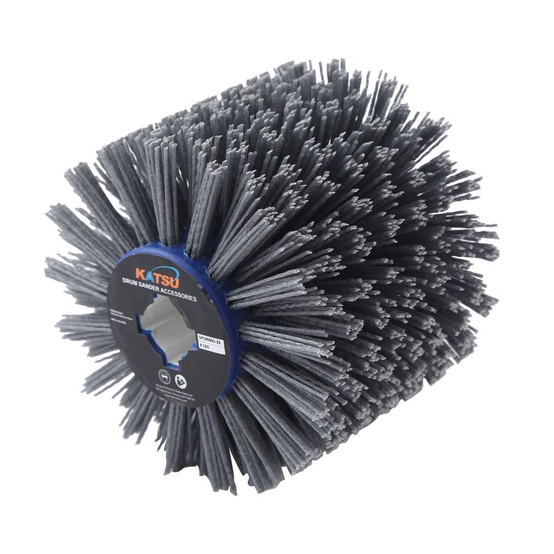 KATSU Drawing Wheel Brush 120mm Grit #120 Abrasive Drum Wood Steel ...