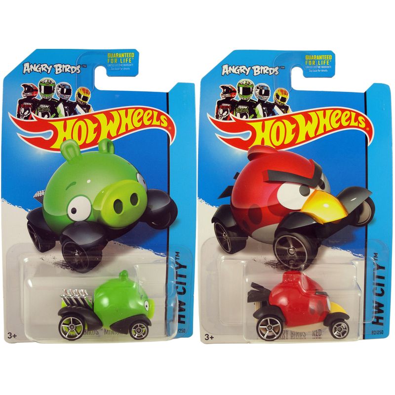 2014 Hot Wheels - Angry Birds - RED BIRD & MINION PIG (SET OF 2 ...